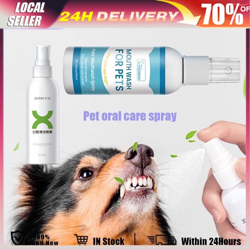 100ML Dog Cat teeth spray cleaner pet dental spray Toothpaste pray Ubat ...