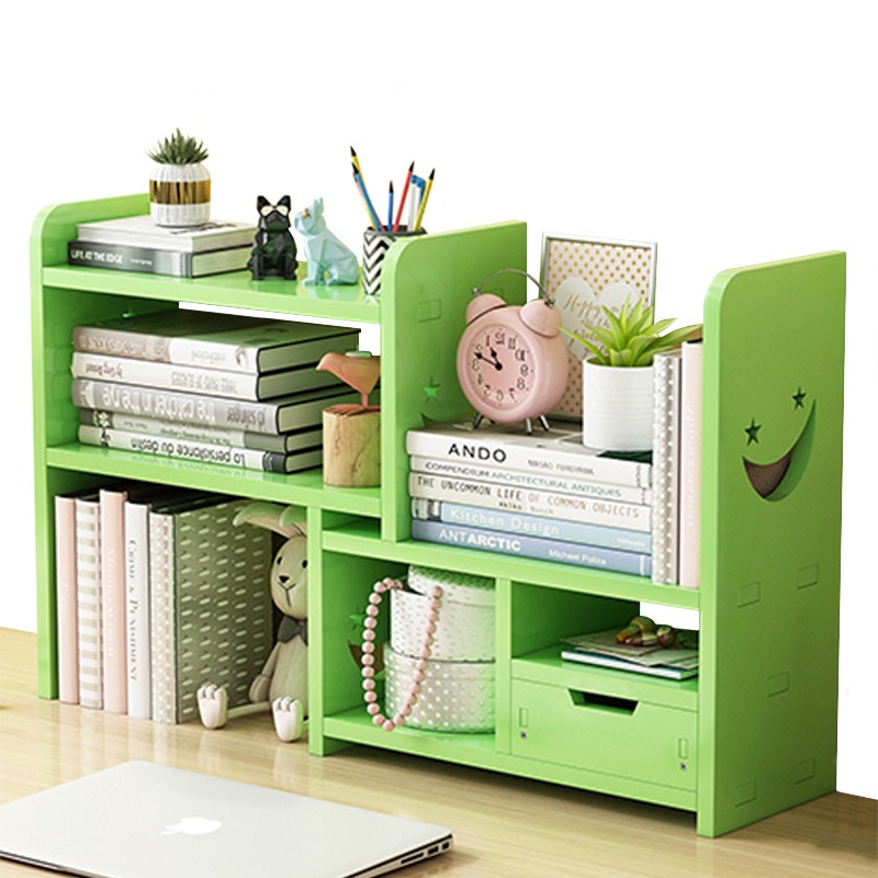 Smiley face design tabletop book rack student desktop storage rack ...