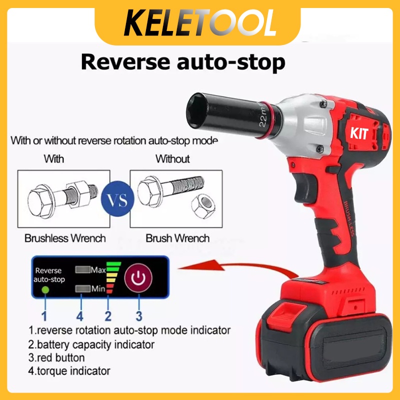 keletool cordless impact wrench high torque hangbing Electric drill ...