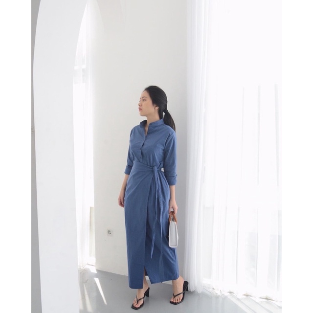 Lois DRESS Material POPLIN SOFT Pregnant FRIENDLY Button Wrist DRESS ...
