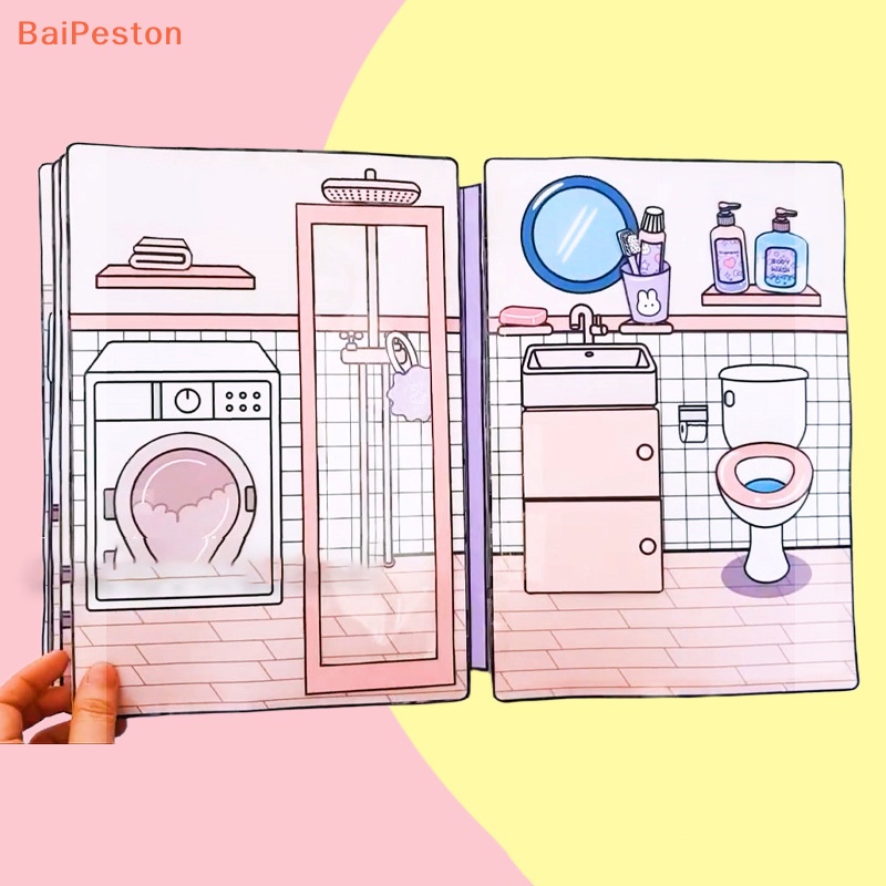 Baipeston Cute Girls Quiet Book Dress Up Sticker Book Toy Diy 5289