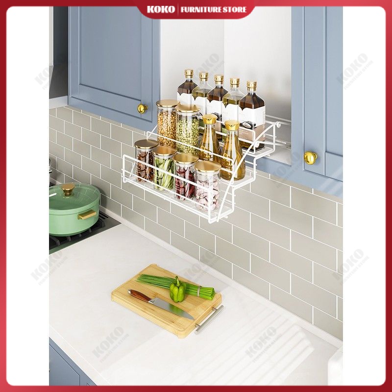 Kitchen Hanging Cabinet Lifting Basket Pull Down Shelf Upper and Lower ...