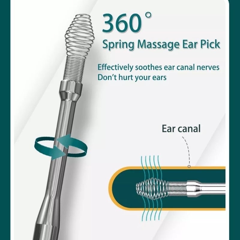 High Quality Metal Ear Pick Cleaner Tweezer Spoon Spring Dry Ear Wax ...