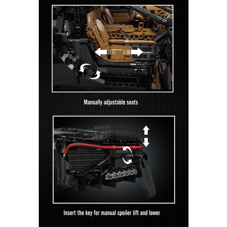 Mould King 13163 Technic Bugatti La Voiture Noire (Dynamic Version ...