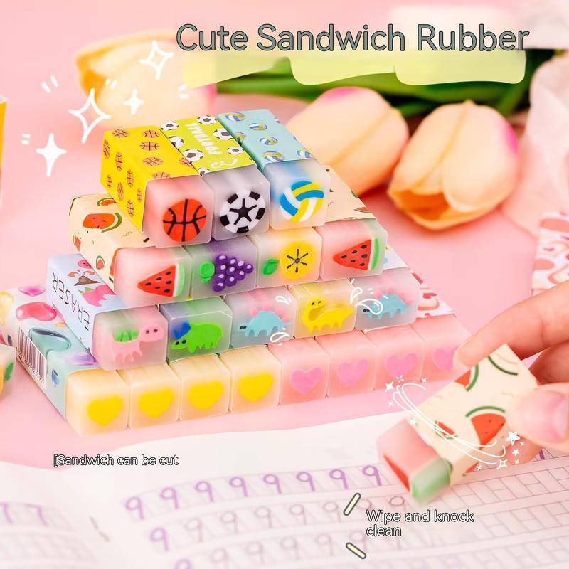 Student eraser, creative fruit eraser, cut primary school stationery ...