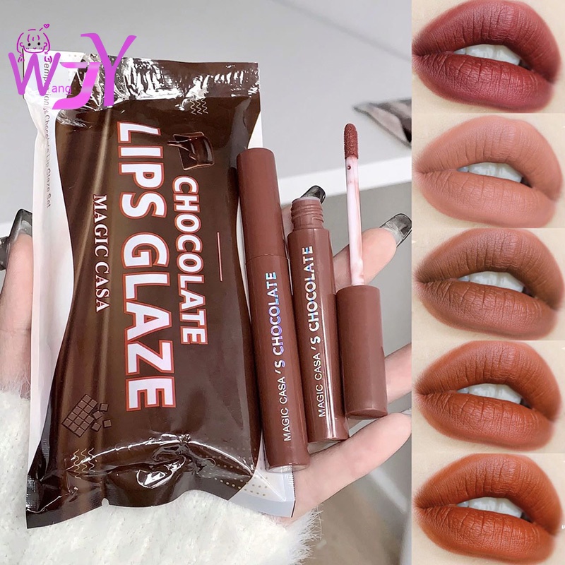 MAGIC CASA 5 Pcs Set Chocolate Matte Lip Glaze Set | Shopee Malaysia
