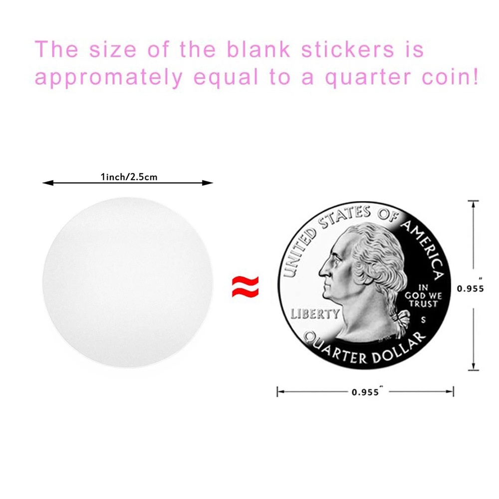500Pcs/Roll PVC Transparent Self-adhesive Stickers Clear Dot Sticker ...