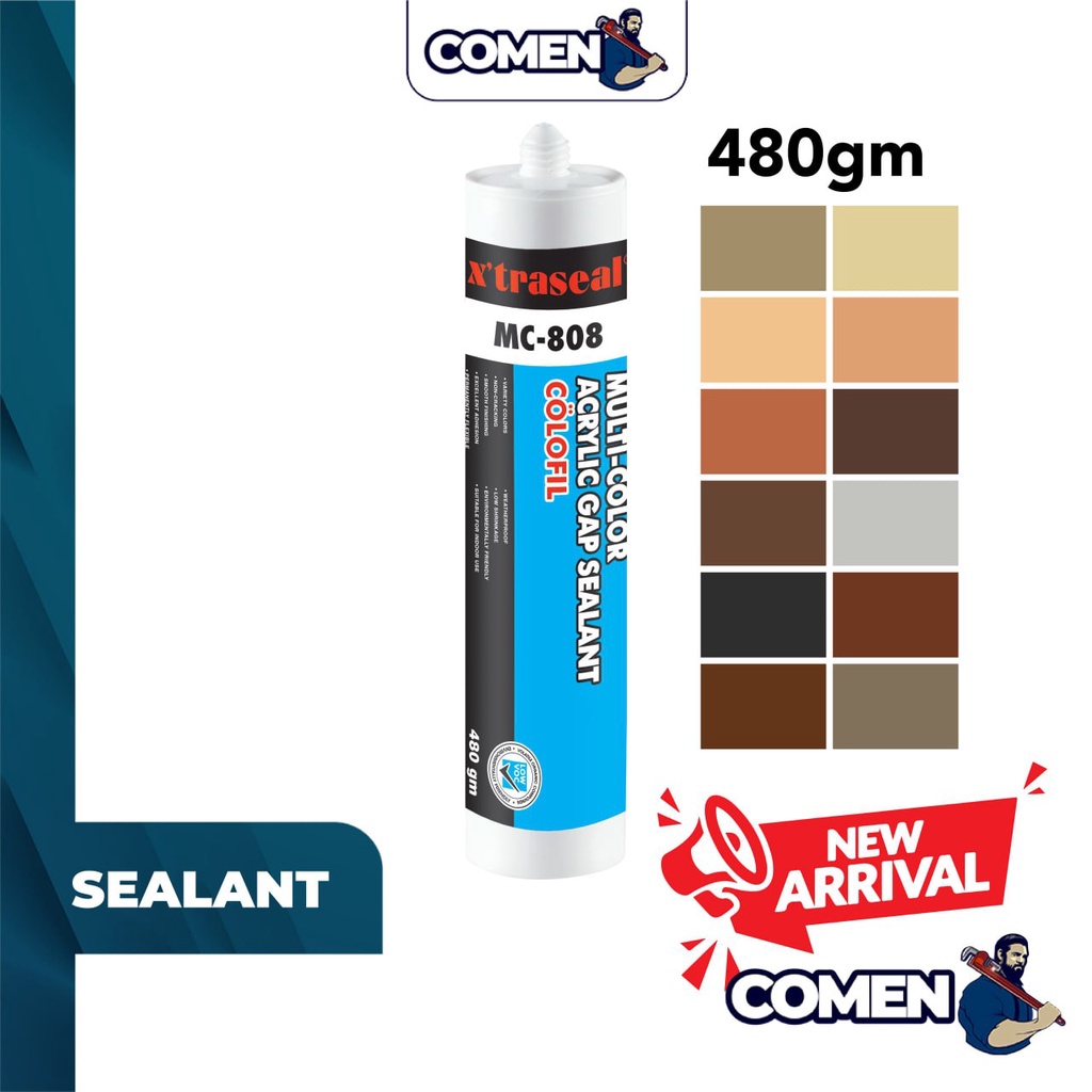 XTRASEAL MC-808 Multi-Colour Acrylic Gap Sealant 480g Colofil Gap Filler MC807 Xtraseal Silicon ...