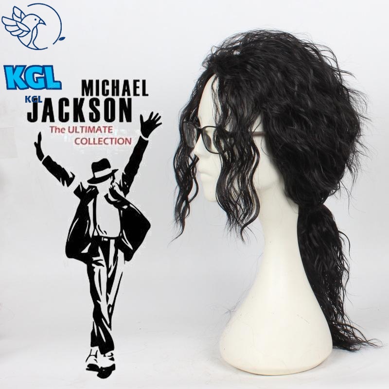【Fast Delivery】Michael Jackson COS Wig Male MJ Black Fashion Handsome ...