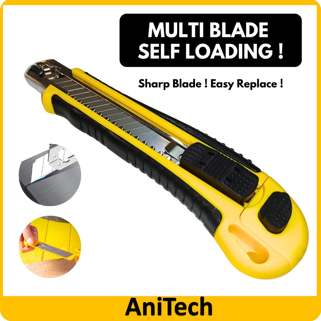 HEAVY DUTY 18mm Cutter Knife Paper Cut Blade | Pisau Pemotong | Pisau ...
