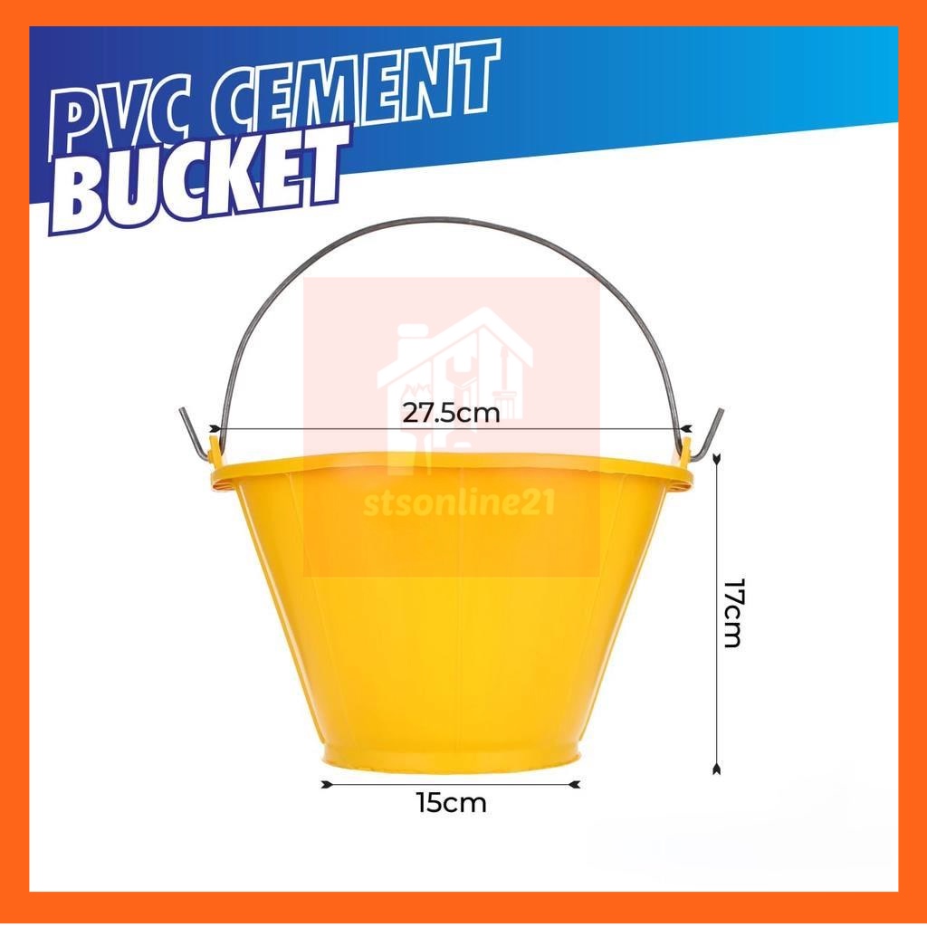 POWER PVC Cement Pail (Yellow) Construction Steel Handle Cement Pail ...