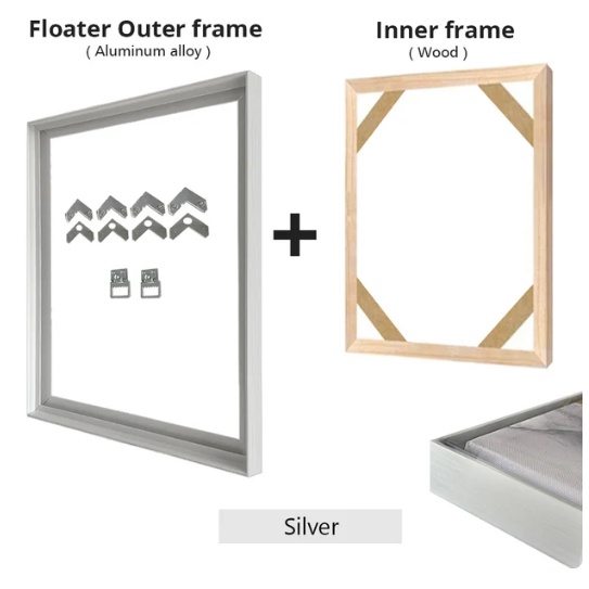 Canvas Floater Frame DIY Kit Metal Gold 50x70 60x90 Large Floating ...