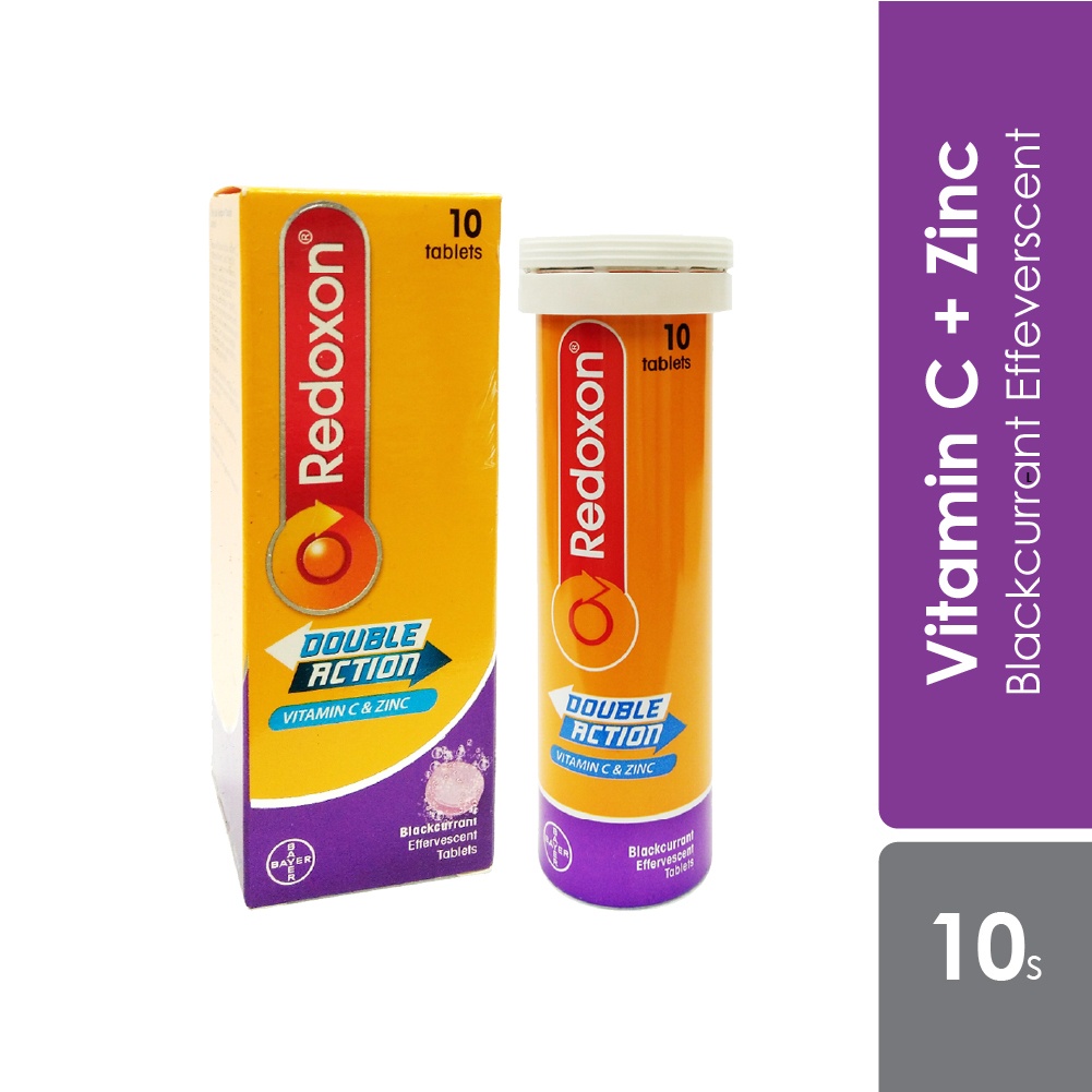 Redoxon Double Action Vit C & Zinc Blackcurrant Flavour ( 10 Eff ...