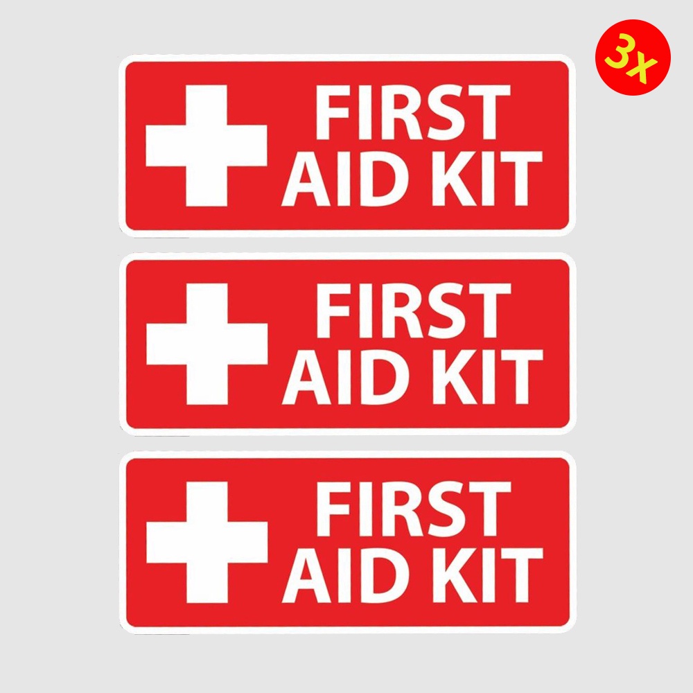 3X 5.5" First Aid Kit Sticker Decal Self Adhesive Rescue Emergency ...