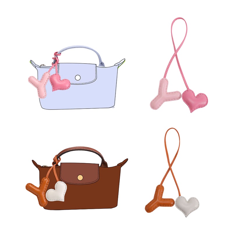 EverToner Bag Pendant For Longchamp Bag Charm Sheepskin Letter Love ...