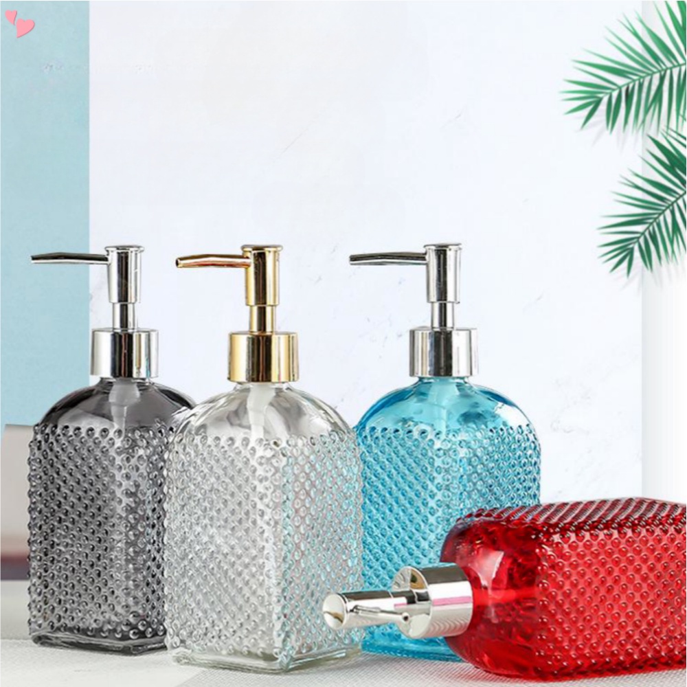 500ml Clear Glass Boston Round Bottles with Stainless Steel Pumps ...