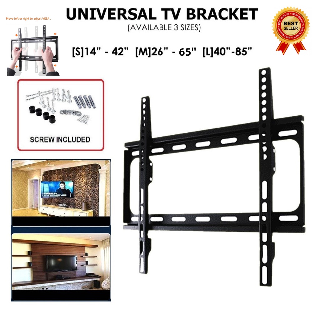 14''-42"/26"-63"/ 40"-85" Tv Wall Multi Bracket Flat Panel Fixed Mount ...