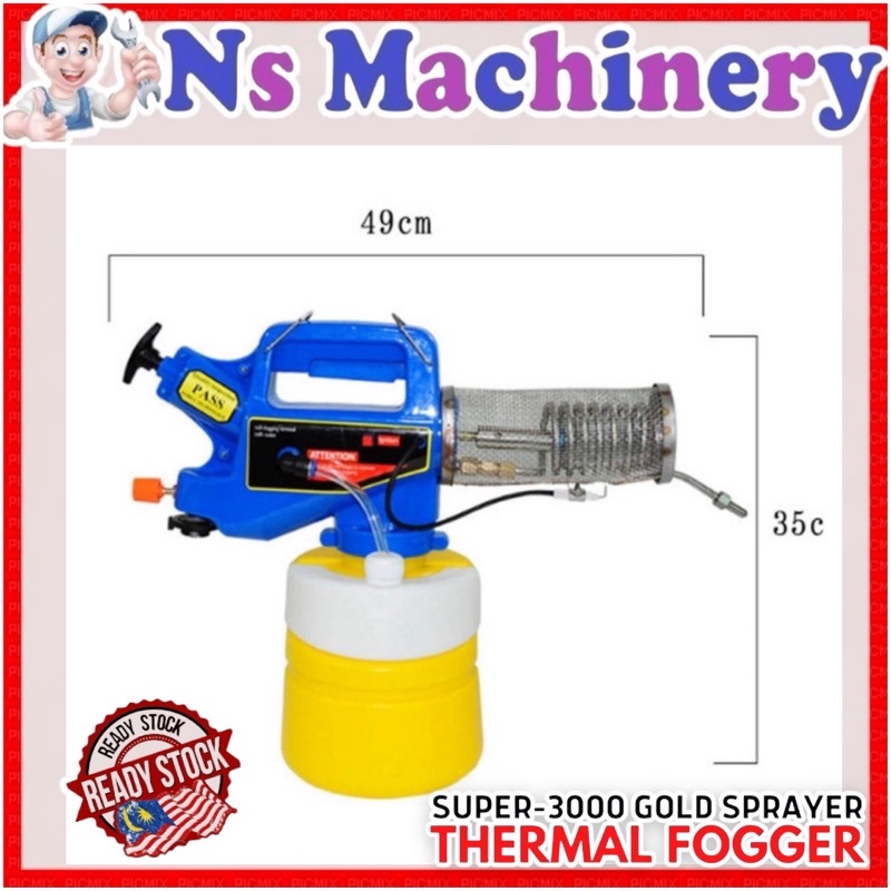 Super3000 Gold Fogging Sprayer Mosquito Screen Thermal Fogger Mini Fog ...