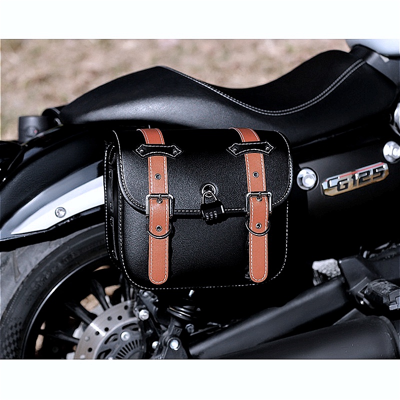 Electric Vehicle Motorcycle Saddle Side Bag Retro Side Box Saddle Bag ...