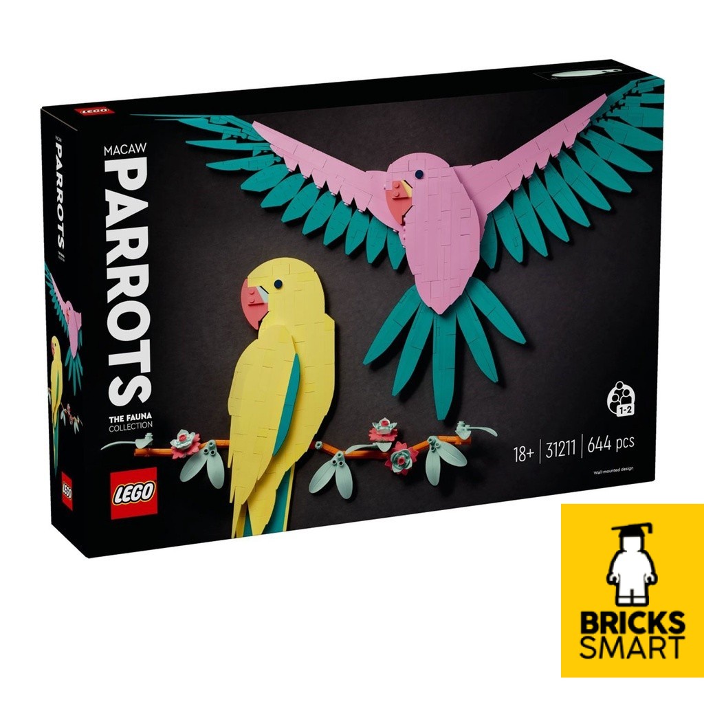 LEGO 31211 Art The Fauna Collection – Macaw Parrots Buidling Set (644 ...