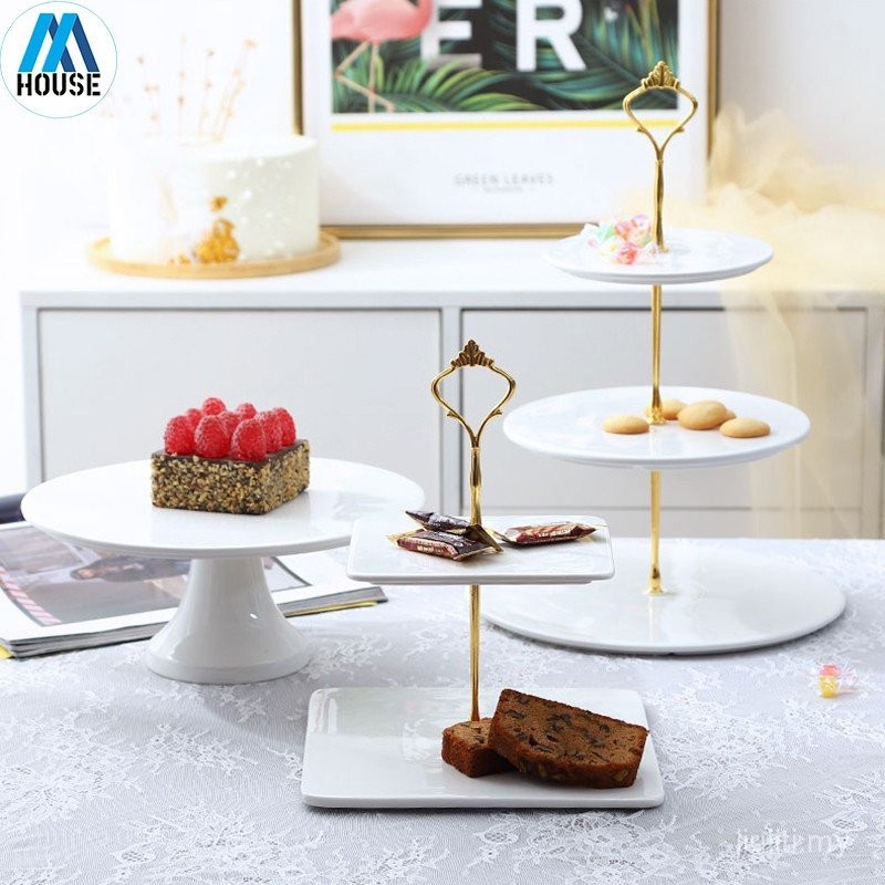 Nordic 3-Tier Cake Stand Ceramic Plate Cake Display Plate Dessert Plate ...