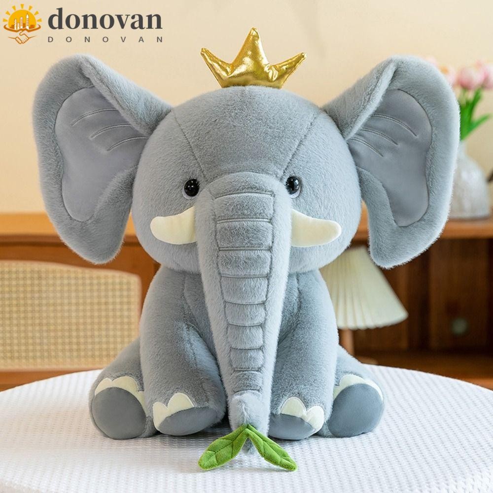 DONOVAN Cartoon Elephant Plushie, Creative Cartoon Crown Elephant Plush ...