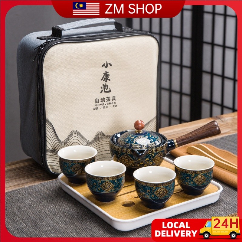🔥Ship Locally🔥360°Ceramic Teapot Travel Tea Set Single Pot Chinese ...