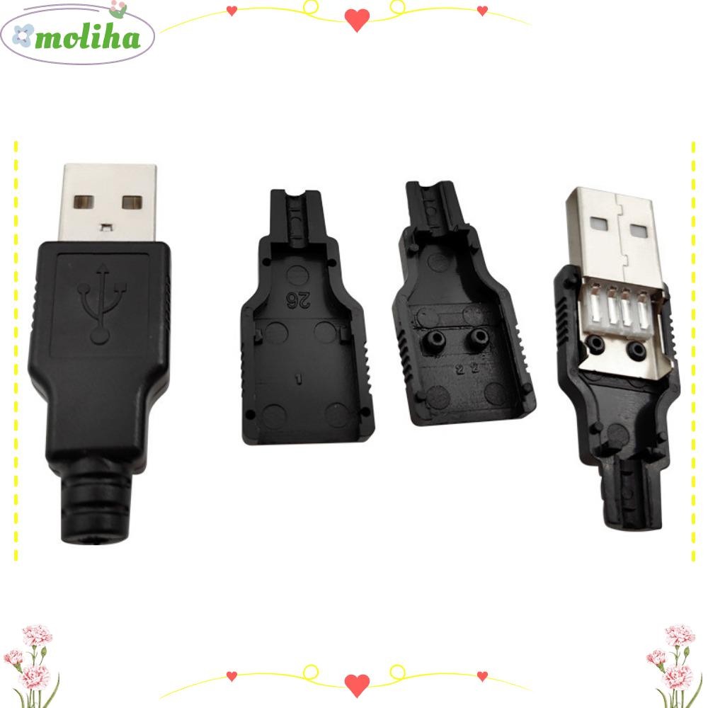 MOLIHA Type A USB Plug, Black With Male USB Socket, USB Connector ...