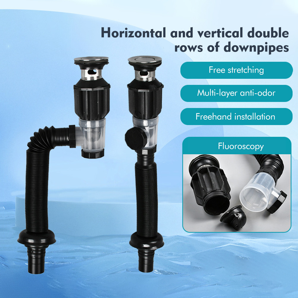 Washbasin Drain Pipe 2-way Drainage Pipe Anti-insect Anti-odor Drainage ...