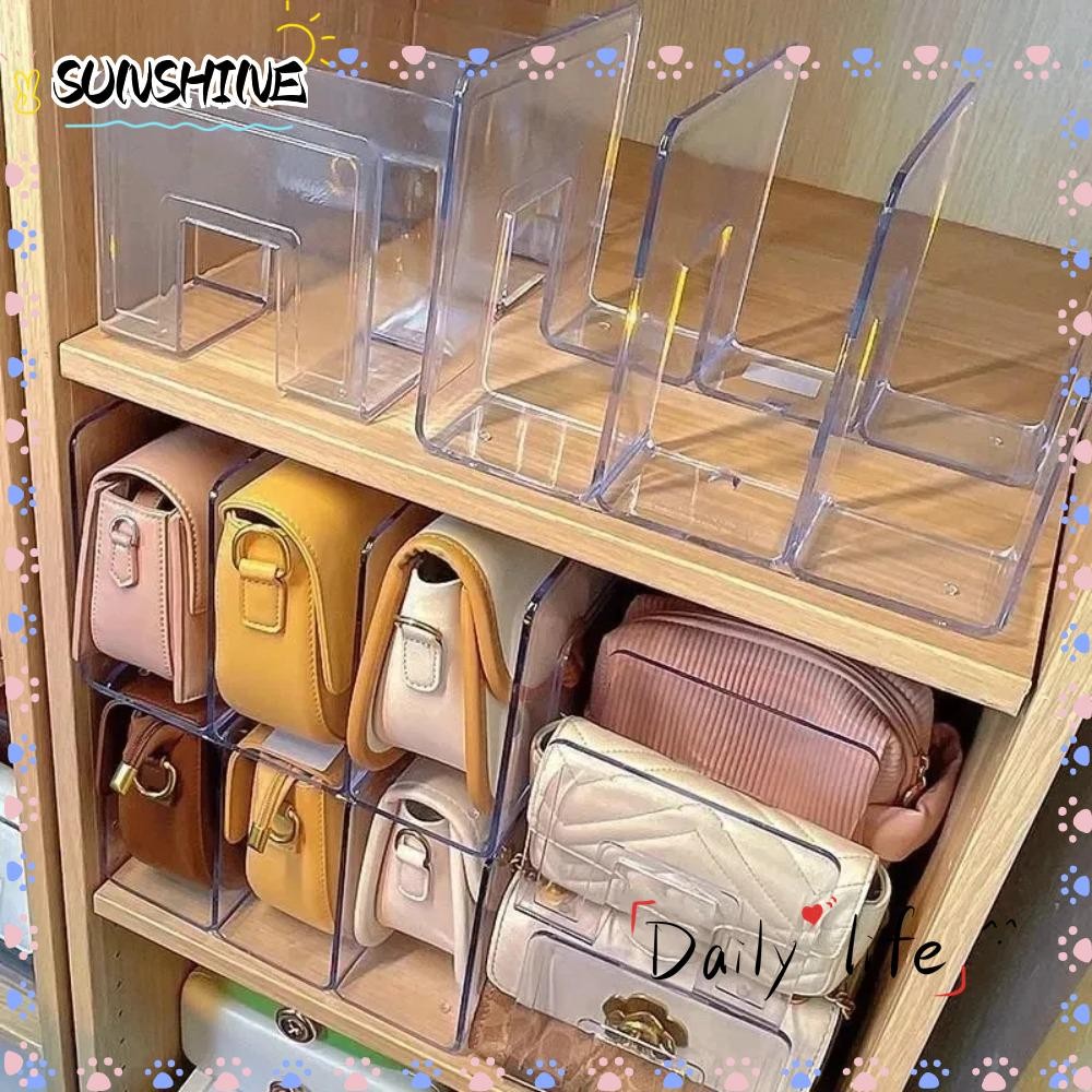1SUNSHINE Handbag Storage Rack, Transparent Acrylic Wardrobe Divider ...