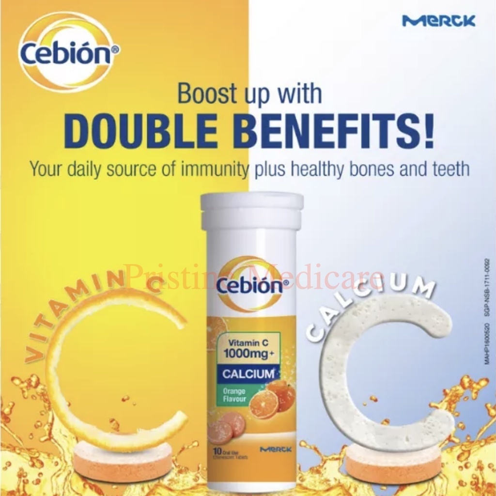 CEBION Vitamin C 1000mg + Calcium Effervescent 10’s - Healthy Immune ...
