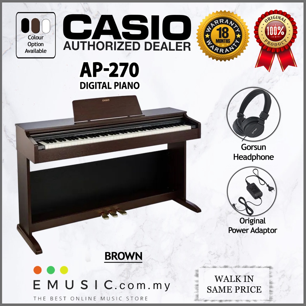 Casio AP-270 Digital Piano Home Brown Package (AP270 / AP 270) | Shopee ...