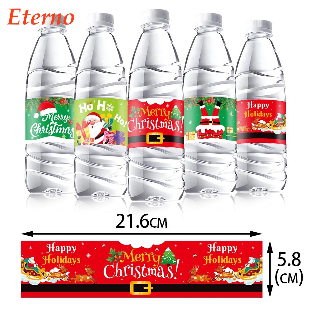 Merry Christmas Party Water Bottle Labels Stickers Xmas Party ...