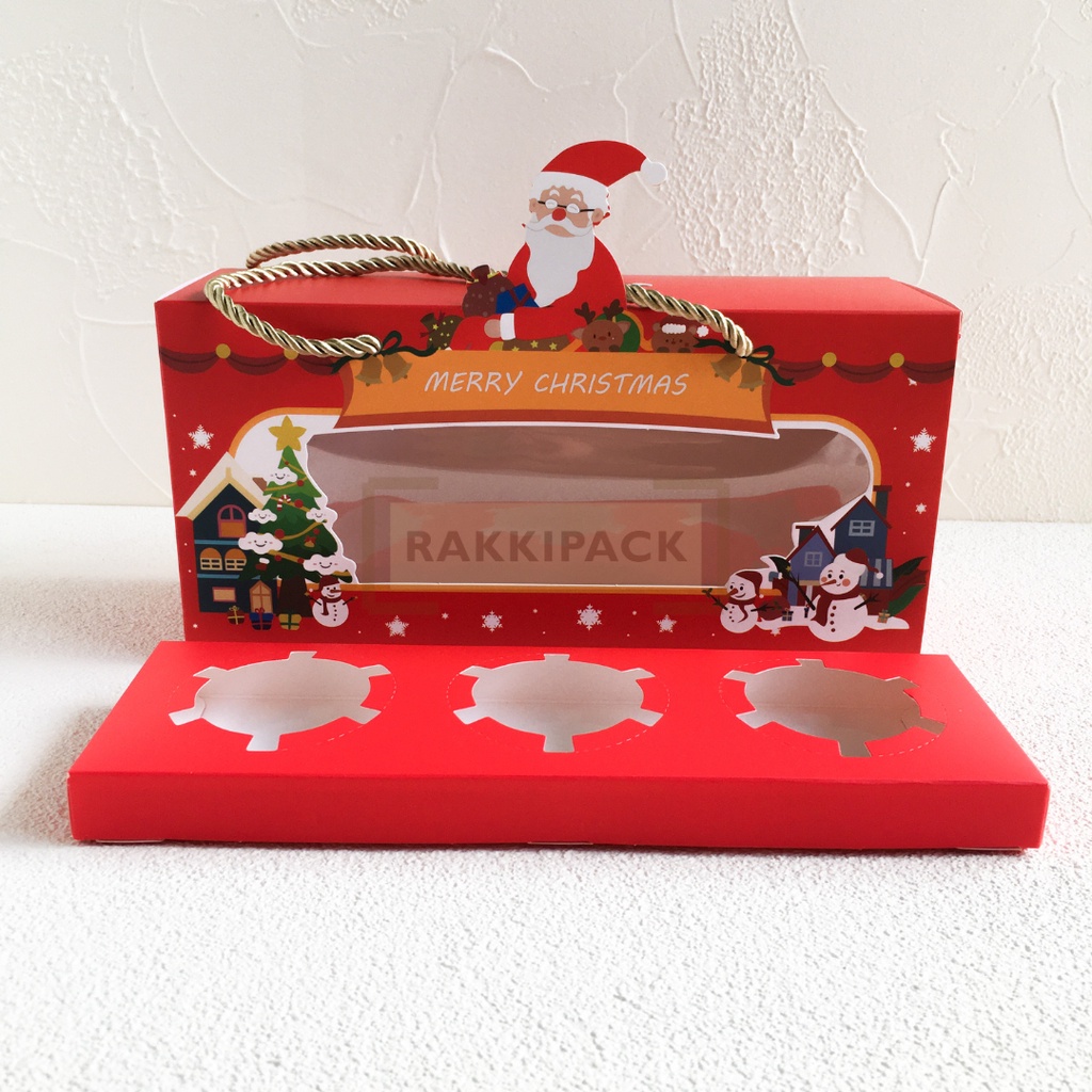 Santa cupcake box Contains 3 christmas hampers paperbag christmas ...