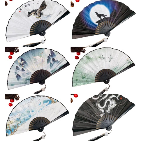 Chinese Style Classical Dancing Cloth Fan Folding Fan Vintage Plastic ...