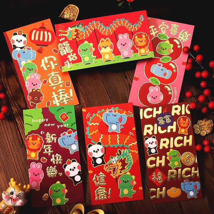 Imlek 2024 Angpao Naga Thick Pearl Paper Angpau Imlek Long Ampau ...