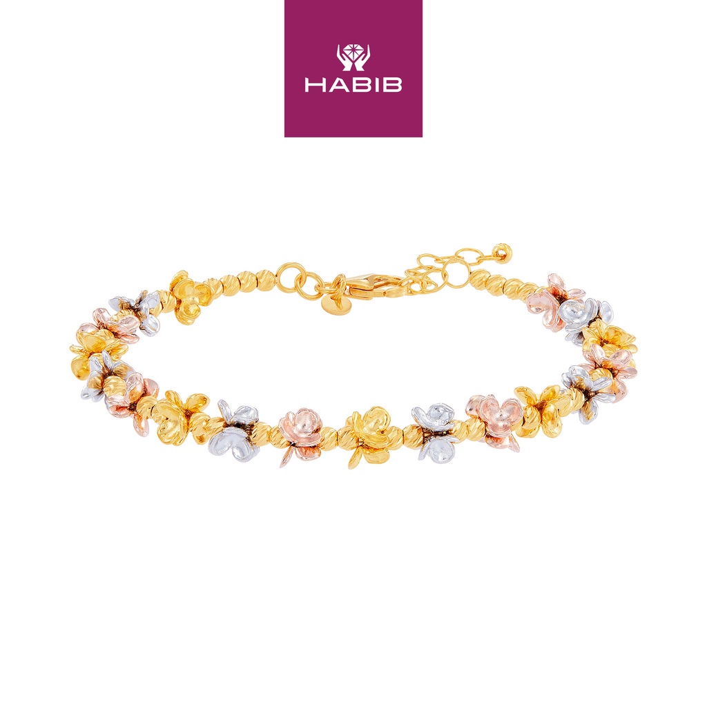 HABIB Oro Italia 916 Clara Yellow, White and Rose Gold Bangle ...