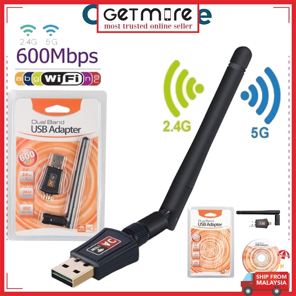 360 portable 600Mbps Dual Band 5GHz Wireless network card Lan USB PC ...