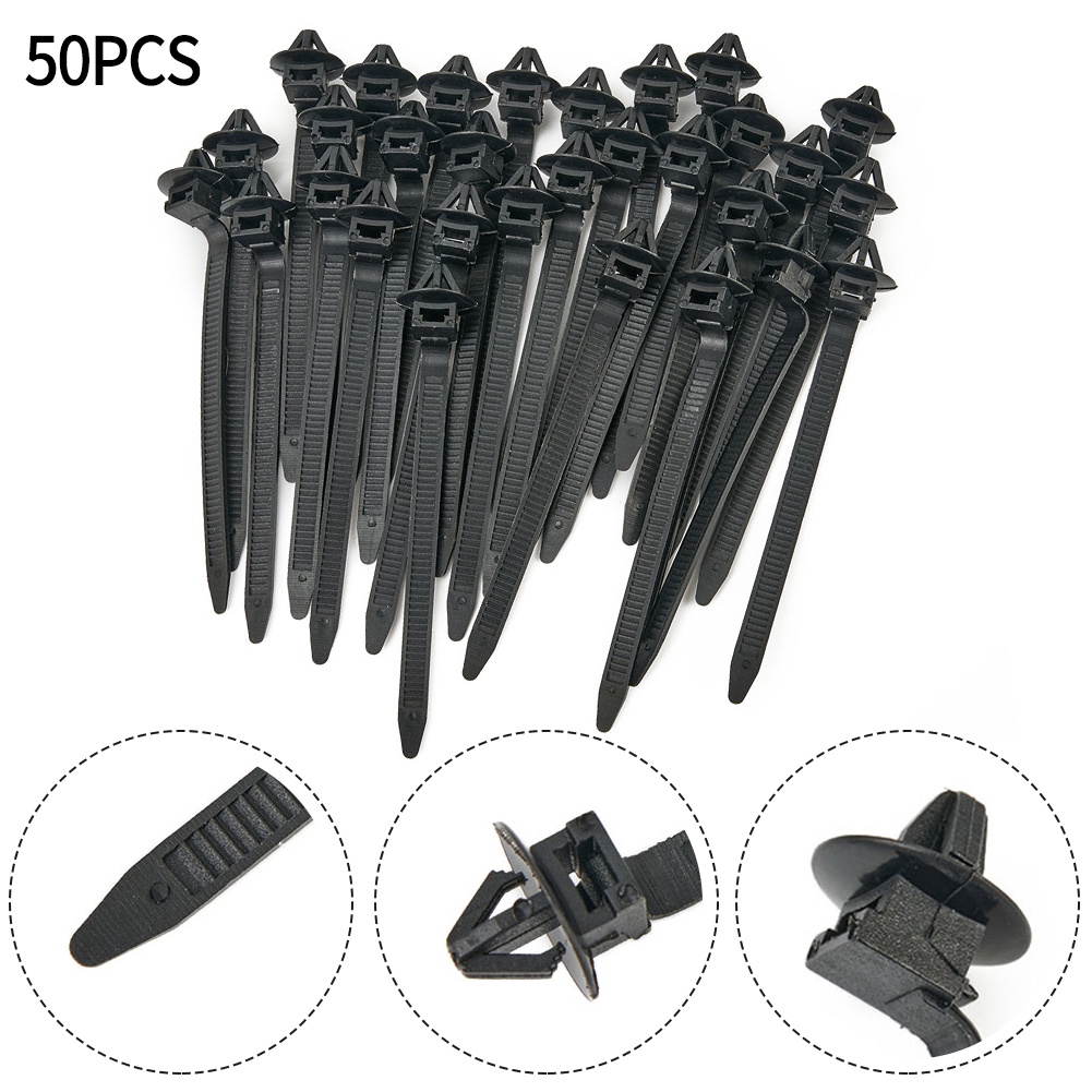 50Pcs Nylon Car Tie Wrap Cable Fixed Fasteners Clips Car Cable ...
