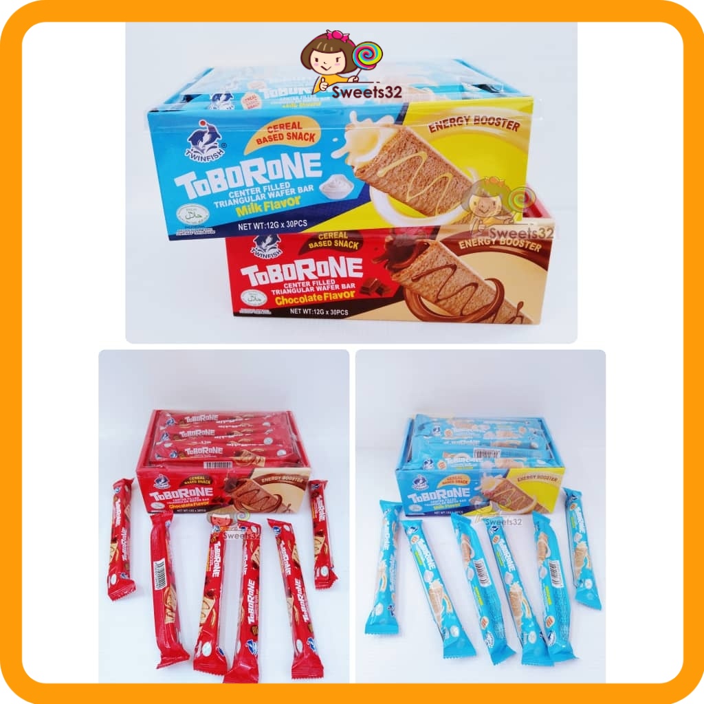 Twinfish 30pcs TOBORONE Cereal Based Snack Center Filled Triangular ...