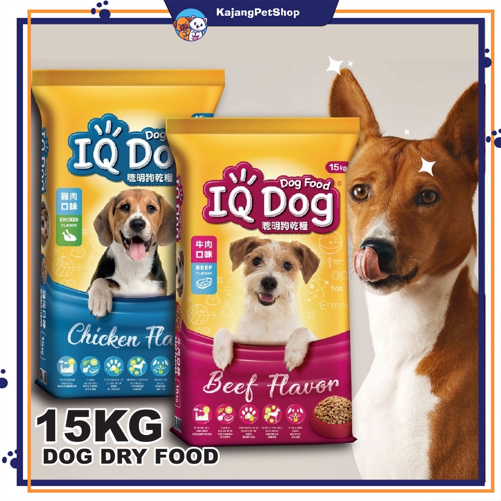 [KajangPetShop] IQ Dog Dry Food 15KG ( Chicken / Beef ) | Shopee Malaysia