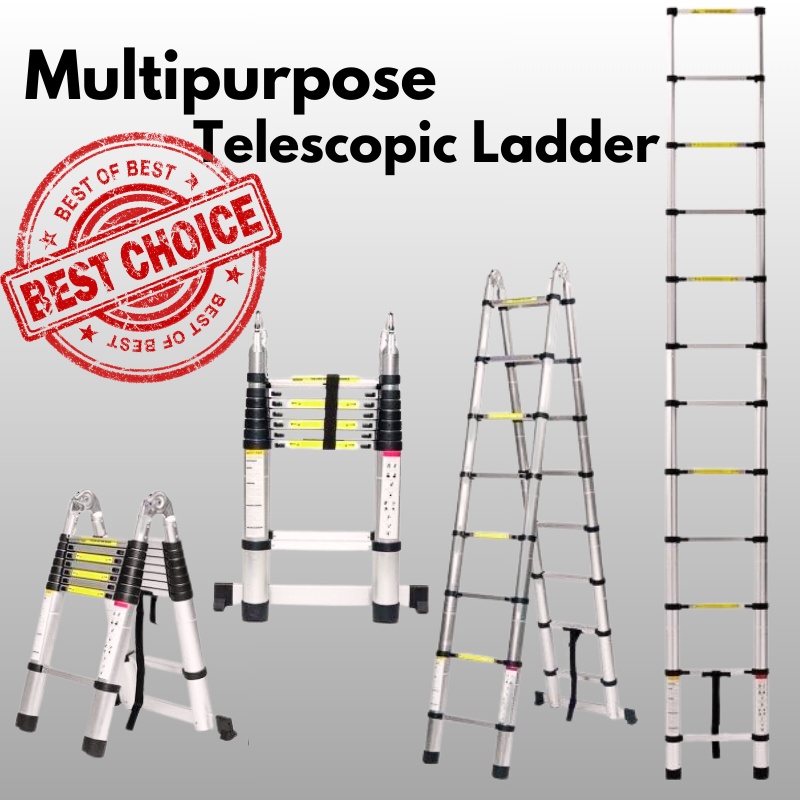 Heavy Duty Double Side Telescopic Ladder Multipurpose Extendable ...