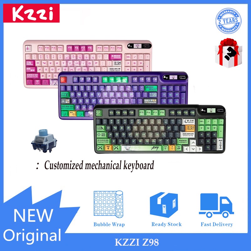 KZZI Z98 IP Customized Wireless Mechanical Keyboard, Wired Bluetooth Keyboard, Esports Game ...