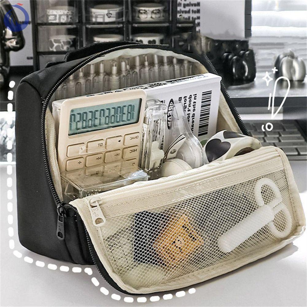 KENTON Stationery Storage Bag, Large Capacity 90° Opening Pencil Case ...