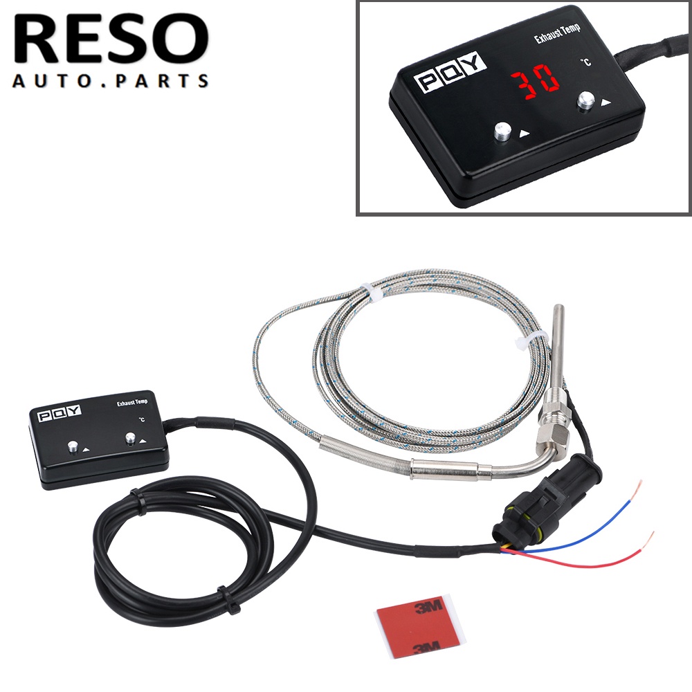 RESO Car Exhaust Temp Gauge Exhaust Gas Meter Digital With Sensor for ...