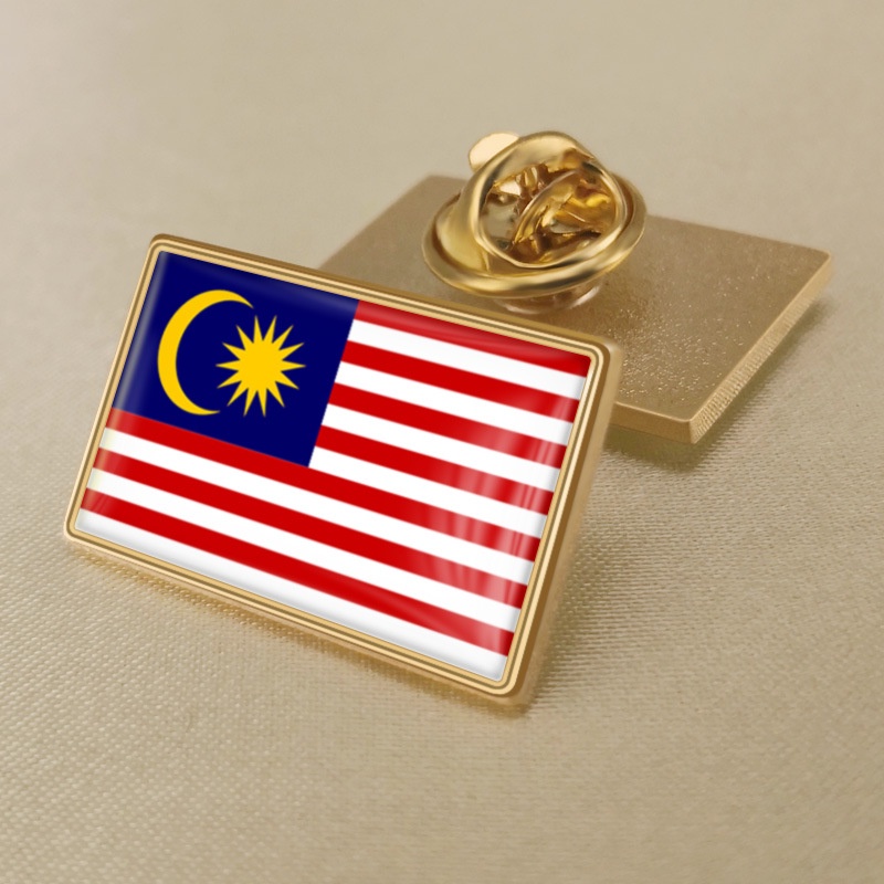 Malaysia Flag Crystal Drip Gum Emblem High-end Brooch Common Luxury ...