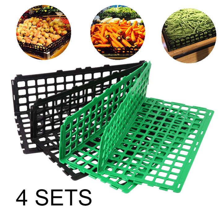 4 Sets Fruit Fence Vegetable Divider L-shape Shelf Guardrail Fresh Food ...
