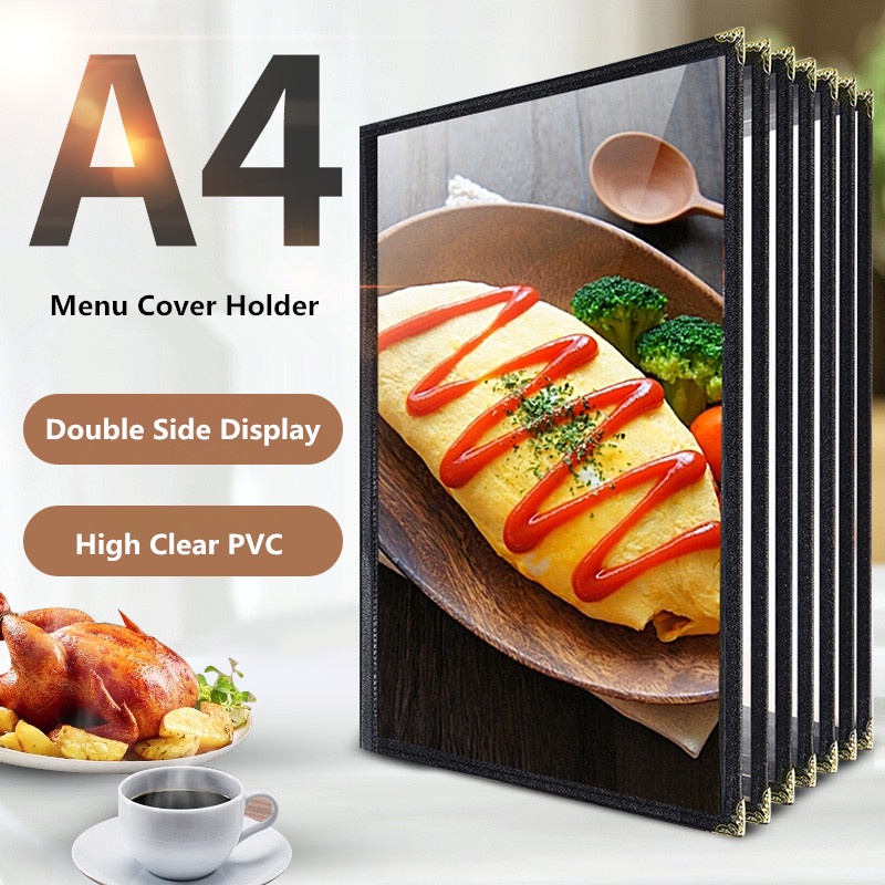 DIY Restaurant A4 Menu Covers | Cafe Transparent Clear Menu Pocket ...