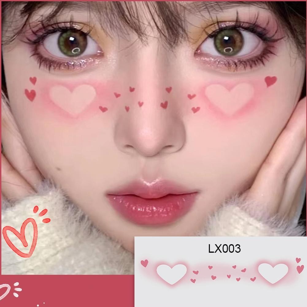 Cute Sweetheart Girl Makeup Face Stickers Stars Love Eyes Support ...