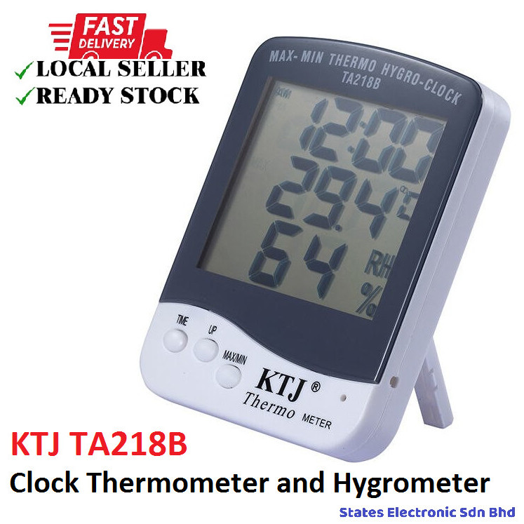 KTJ TA218B Clock Thermometer and Hygrometer (TA-218B) | Shopee Malaysia